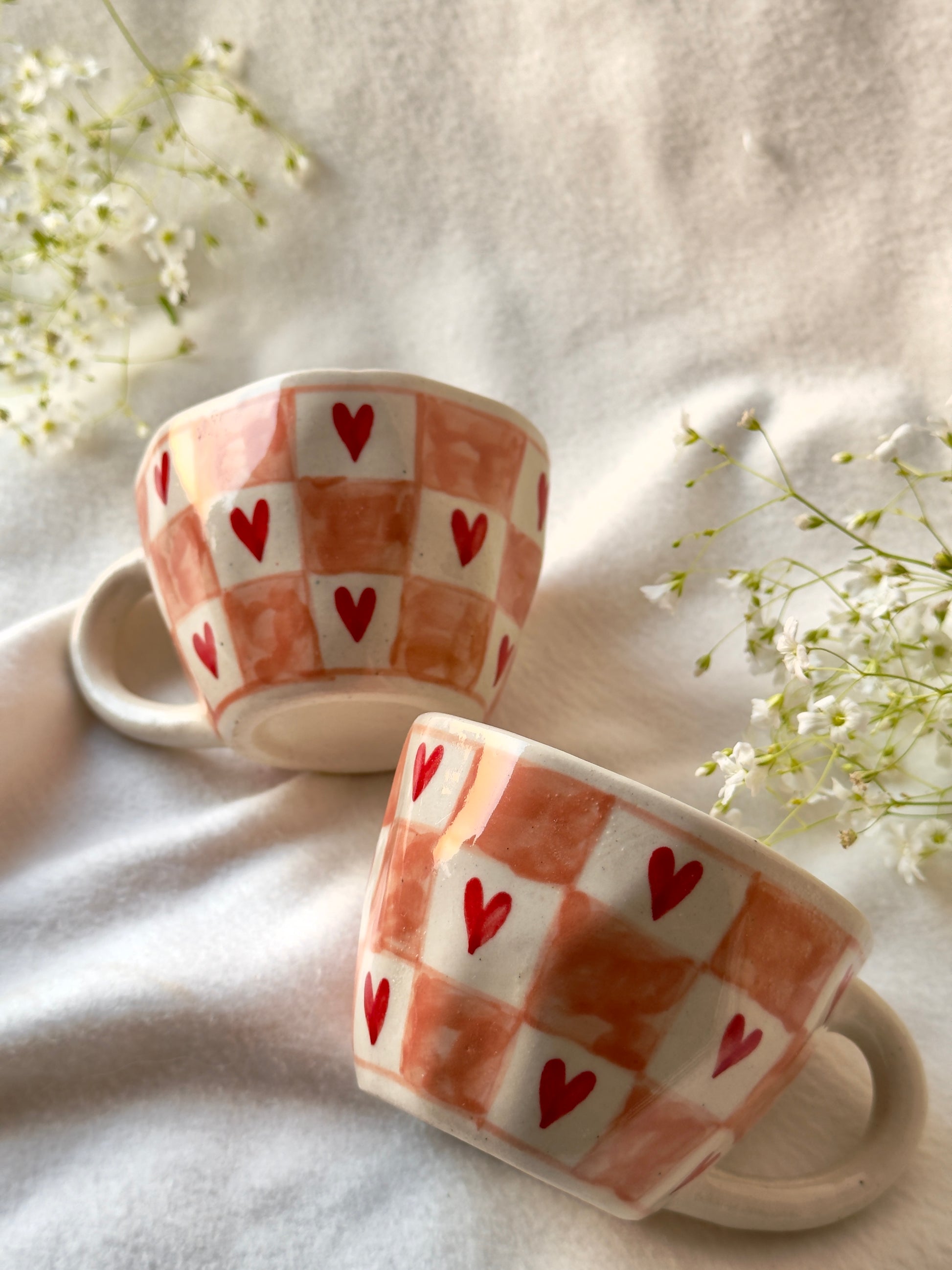 Checkered Heart Mug – Pastel Home
